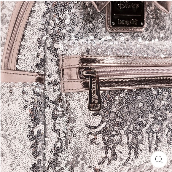 Loungefly | Bags | Loungefly Disney Minnie Mouse Silver Sequin Mini ...